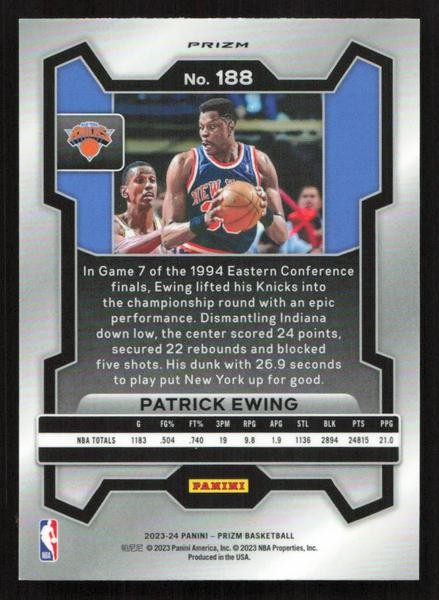 2023-24 Panini Prizm Patrick Ewing Prizms Red Ice #188 Card | eBay UK