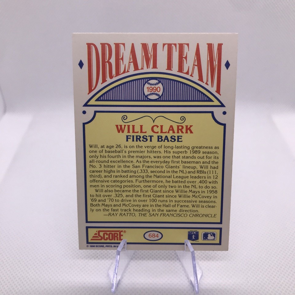 1990 Score Dream Team #684 Will Clark San Francisco Giants | eBay