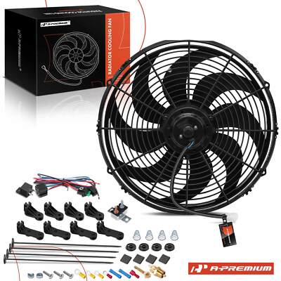 A-Premium 16" Universal Electric Radiator Cooling Fan&Thermostat Relay ...
