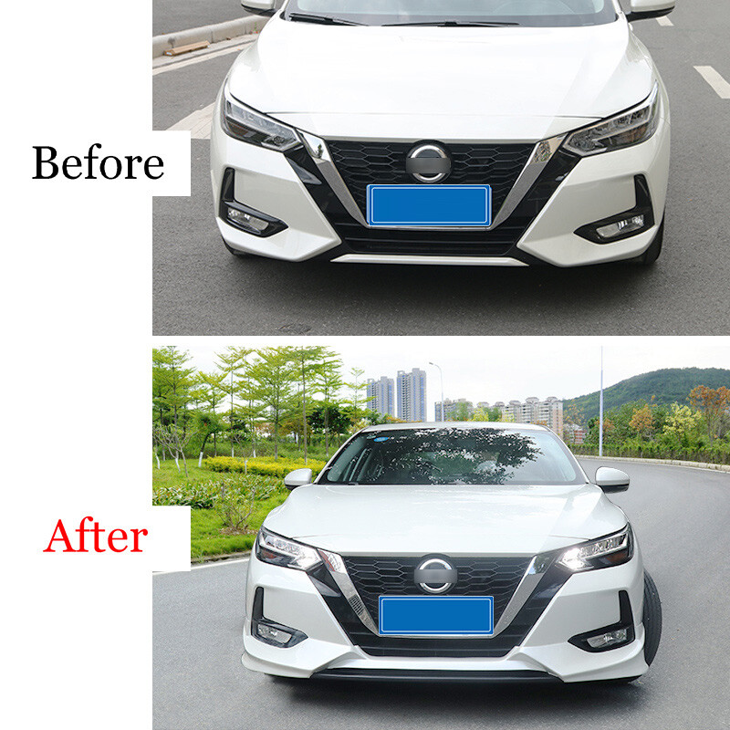 White Painted Front Bumper Diffuser Spoiler Board For Nissan Sylphy ...