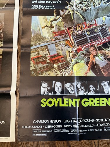 Original 1973 Soylent Green One Sheet Movie Poster Folded John Solie ...