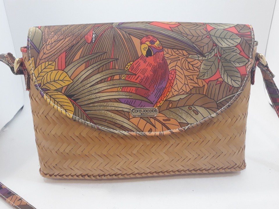 Cora Jacobs Vintage Straw Purse With Parrot On Flap | eBay