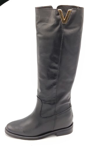 Giada Vega09 Boot Black Leather Zipper Accessory Metal Heel 2cm 3/4 | eBay