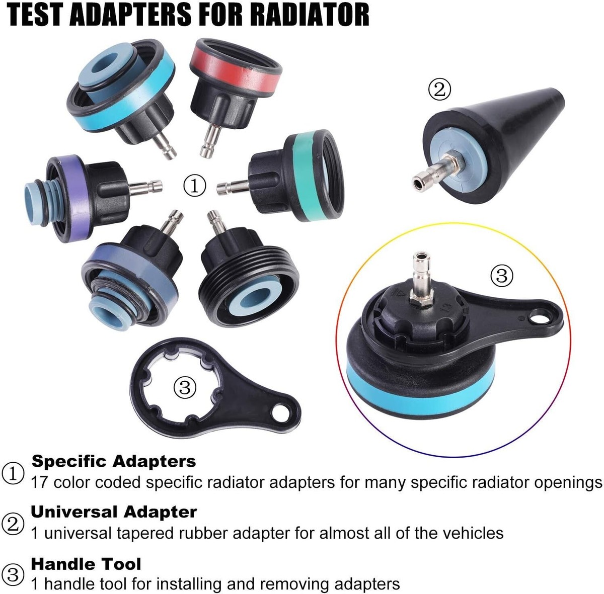 Radiator Pressure Tester Kit Coolant Funnel Kit Coolant Vacuum Fill Kit ...