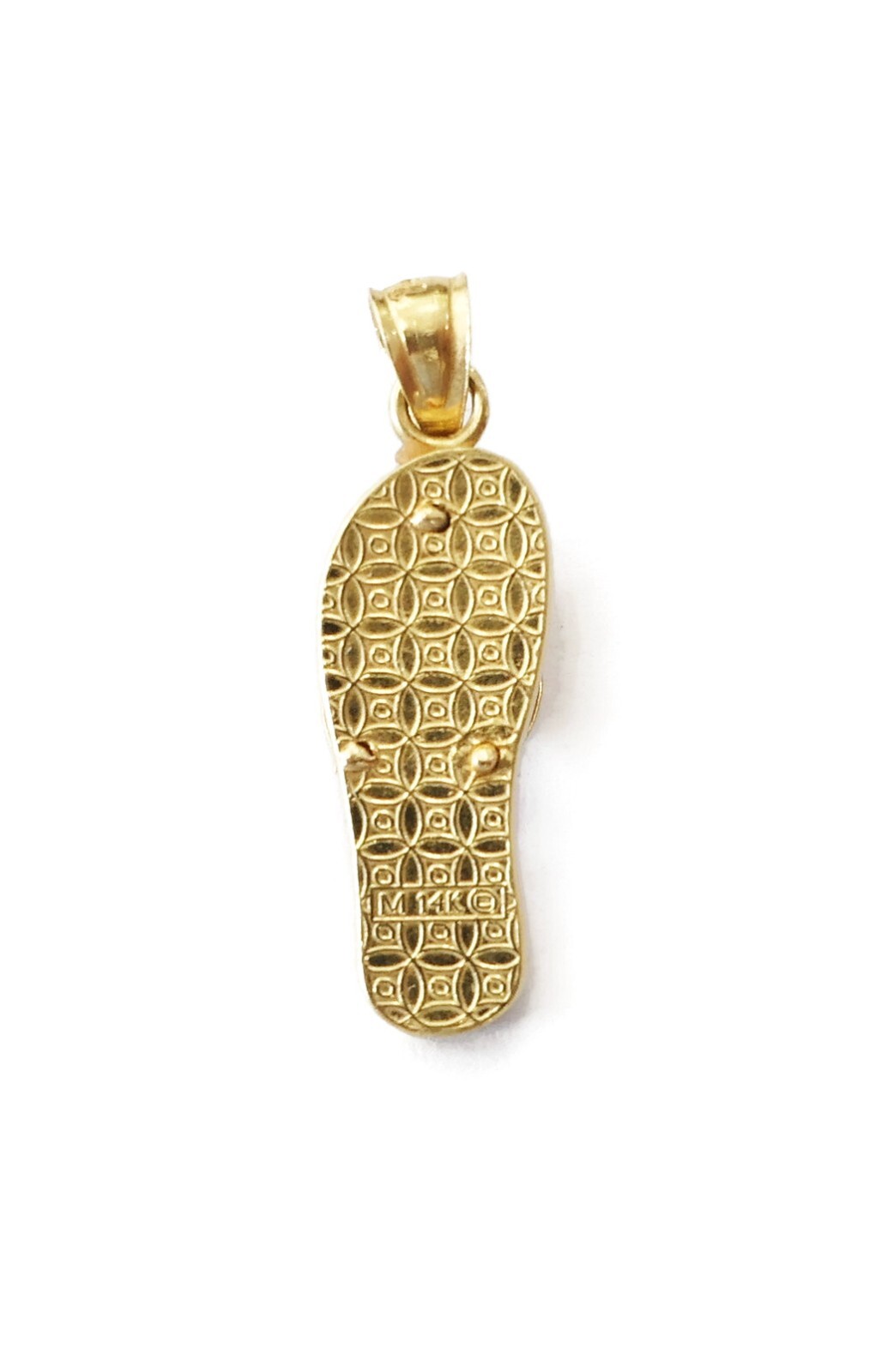 14K Yellow Gold Flip Flop Sandal Pendant Necklace Cha… - Gem