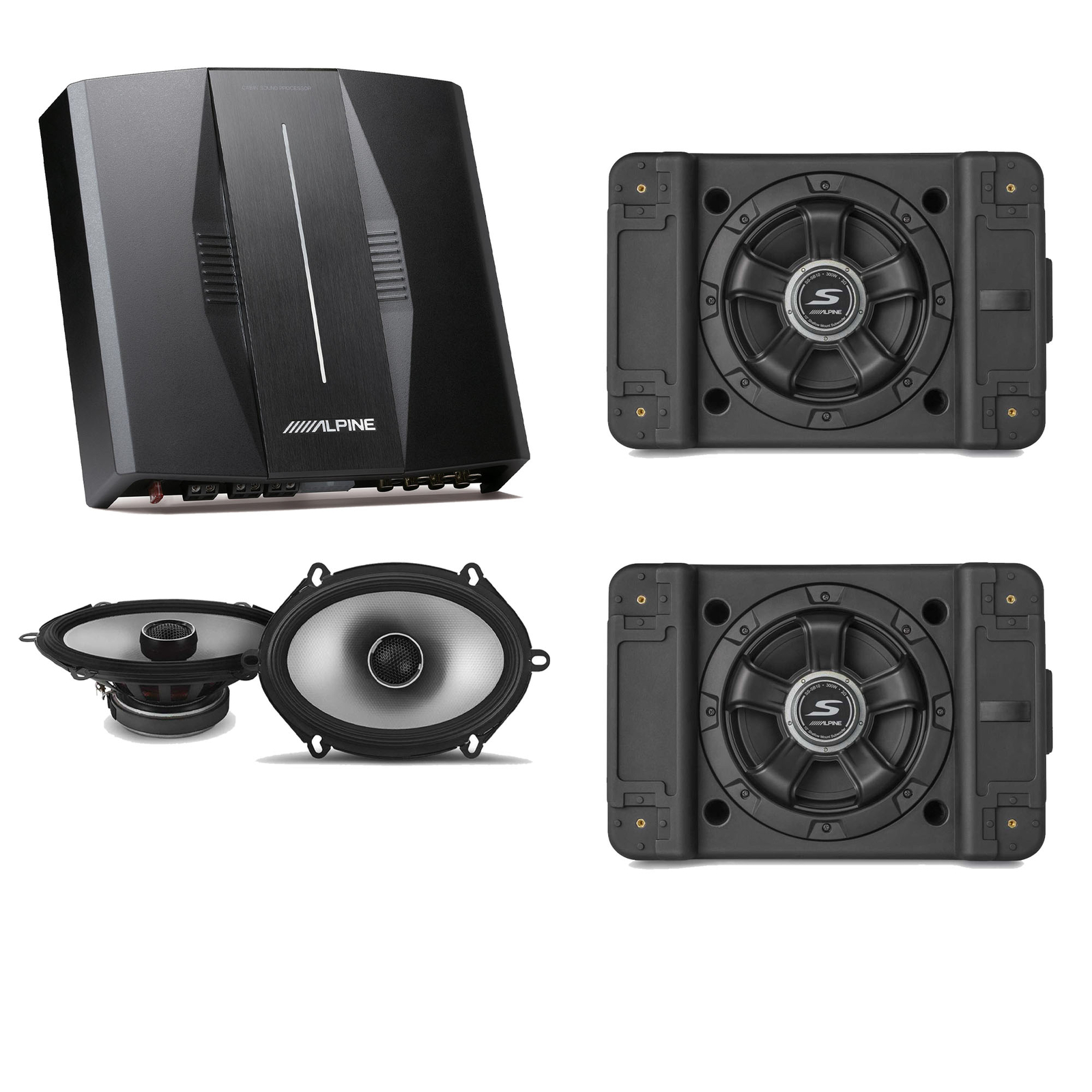 Alpine PXE-C80-88, SS-SB12, S2-S68, OPTIM8 DSP Amp & Subwoofer Bundle ...