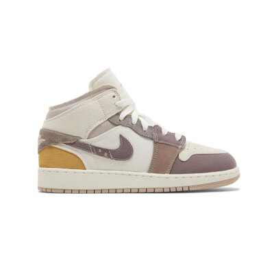 Air Jordan 1 Mid (GS) SE Craft DZ4466-102 Taupe Haze/Fossil Stone/Haze ...