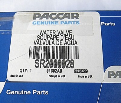 ~ BRAND NEW GENUINE PACCAR OEM WATER VALVE KIT p/n SR2000028 | eBay