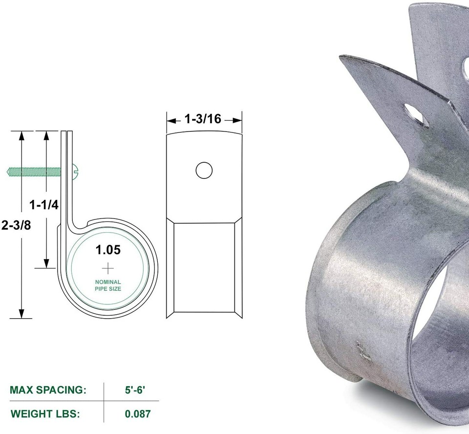 Highcraft CPVC Wrap-Around Pipe Strap, Galvanized Steel (10 Pack) | eBay