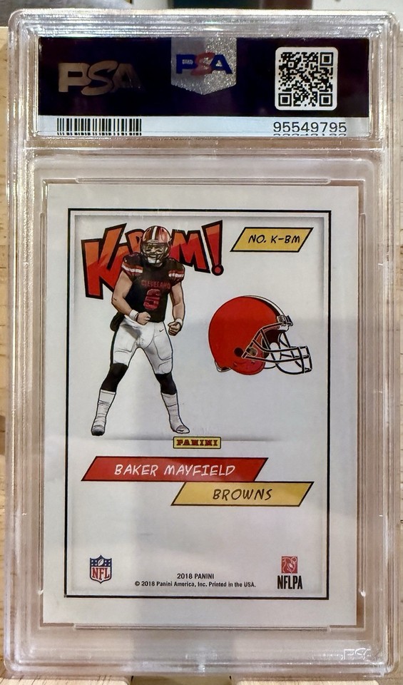 2018 Panini Absolute Baker Mayfield Rookie KABOOM! #BM PSA 9 Mint RC Browns SSP | eBay