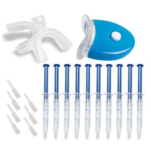 10pcs Dental White GEL TEETH WHITENING KIT +1 Light+ 2 Mouth Tray+ 1 ...