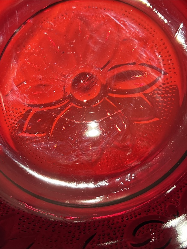 Anchor Hocking Glass Royal Ruby Red Sandwich 5in. Scalloped Edge ...