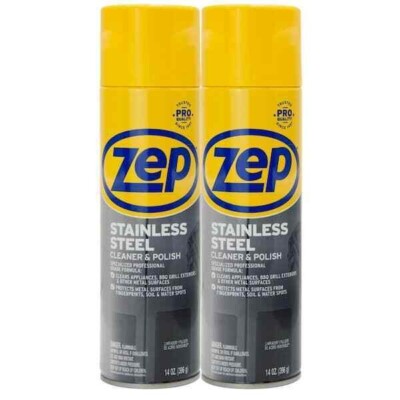 Zep Stainless Steel Polish Cleaner (Pack Of 2) 14 Oz. Fridge Appliance ...