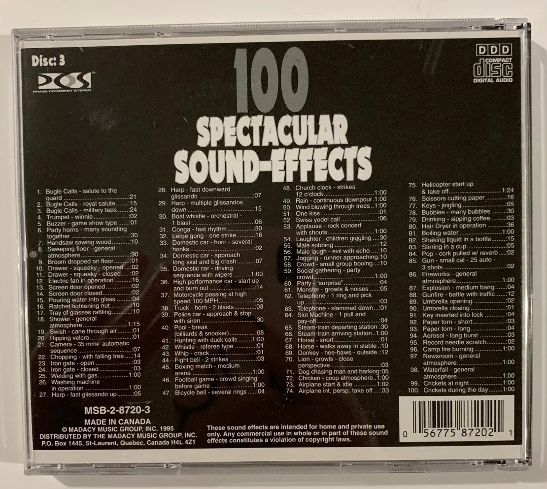 300 Spectacular Sound Effects [#2] [Box] by Various Artists (CD, Feb ...