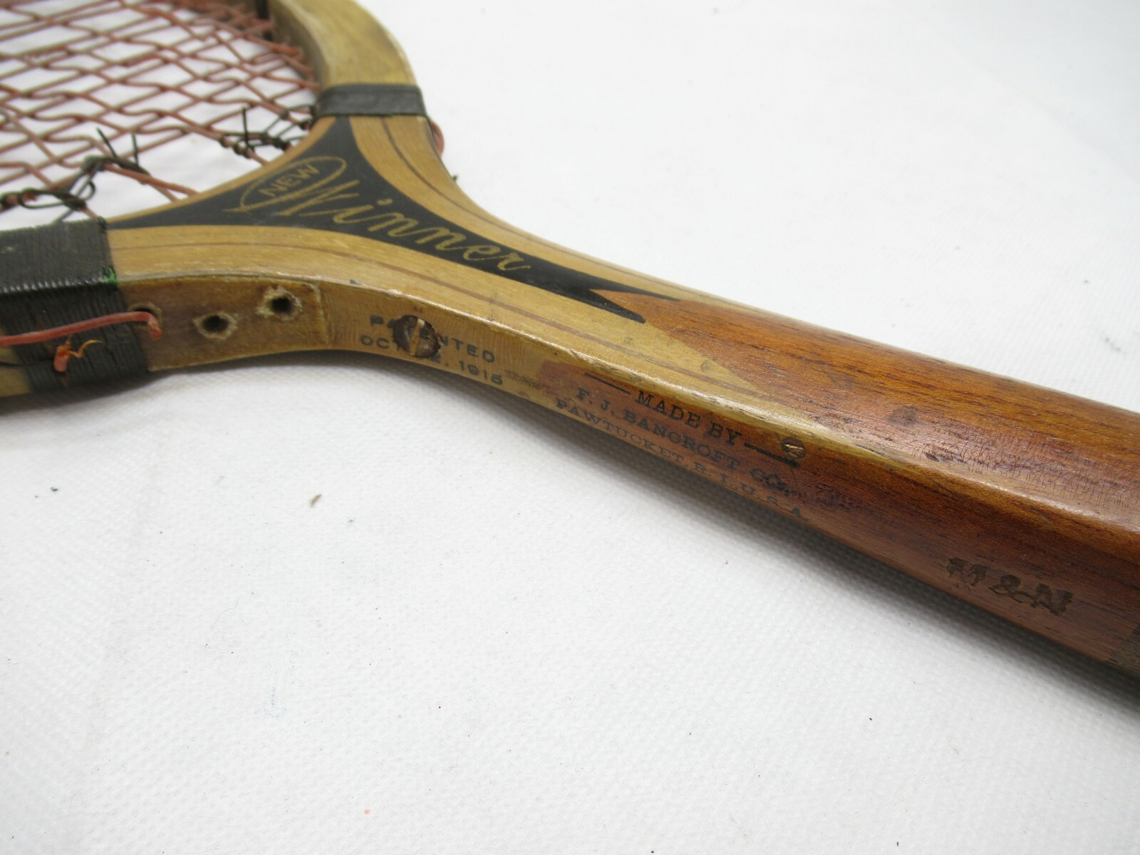 VINTAGE 1930'S F. J. BANCROFT "NEW WINNER" WOODEN TENNIS RACQUET. MADE ...