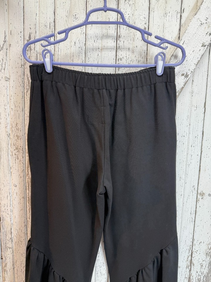 Farmhouse Frocks Bell Bottom Pants Womens Medium Black Pockets Flare ...