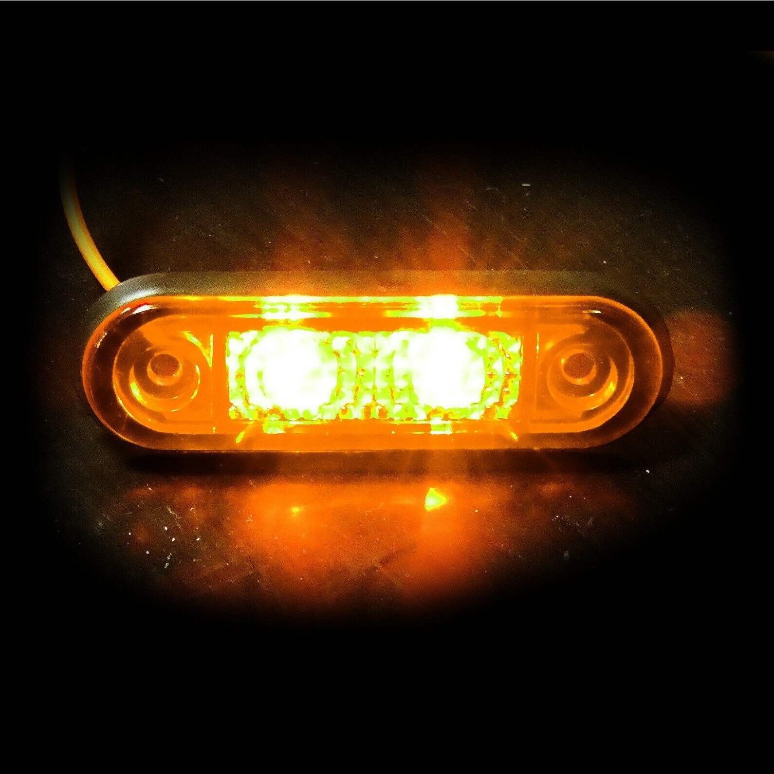 12x 12V Flush Fit Led Orange Amber Side Marker Lamp FIT TO LIGHT BAR ...