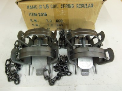 4 Bridger #1.5 Special Coil Spring Foothold Traps Coyote Fox Trapping ...