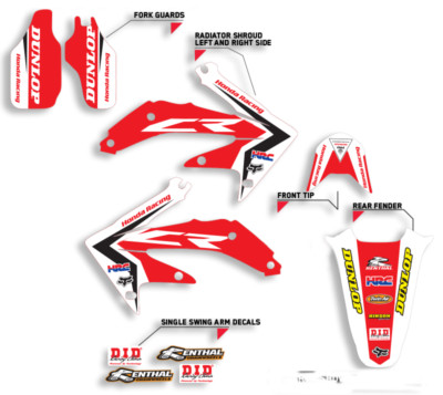1998-1999 HONDA CR 125 R CR125 CR125R GRAPHICS with custom background ...