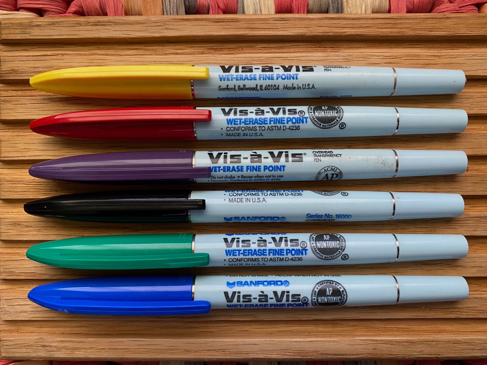 Vintage Sanford Vis-a-Vis Overhead Projector Wet Erase Markers qty.6 ...