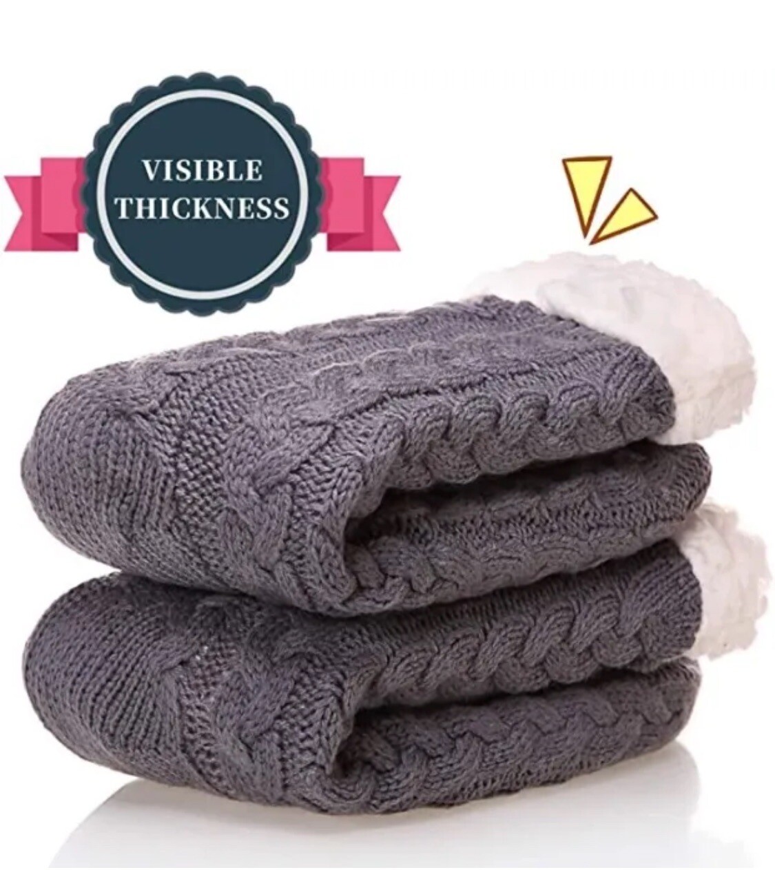 Ontel HHSOCK-MC12/6 Huggle Slipper Socks - Grey for sale online | eBay