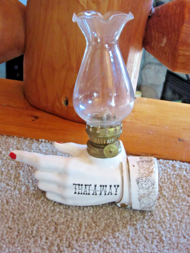 Vintage Miniature Oil Lamp Hand Pointing Finger | eBay