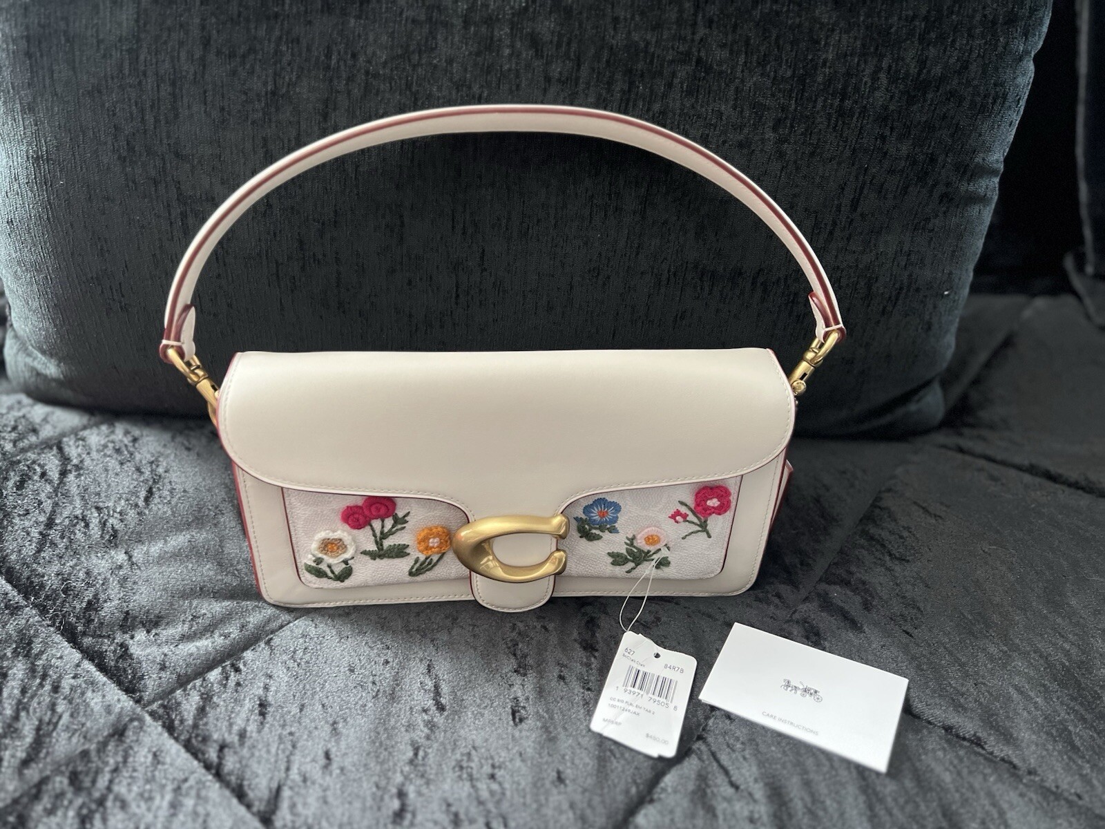 COACH Tabby Shoulder Bag 26 In Signature Canvas With Floral Embroidery ...