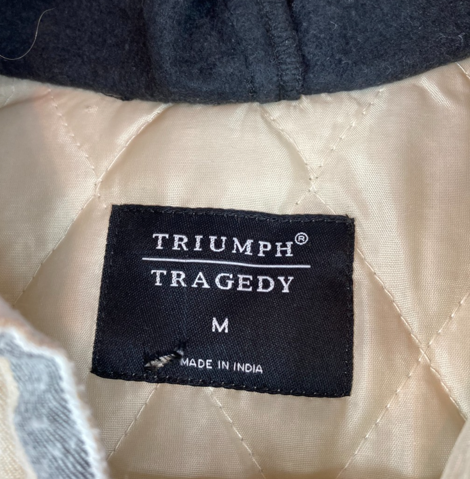Triumph Tragedy Jacket Mens Med. Quilted Hooded Flannel Tartan White ...