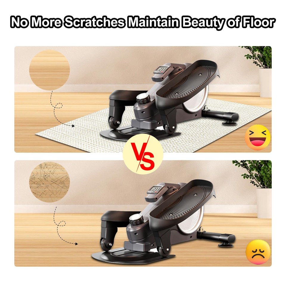 Under Desk Elliptical Exerciser with Non-Slip Mat - Compact Leg Workout ...