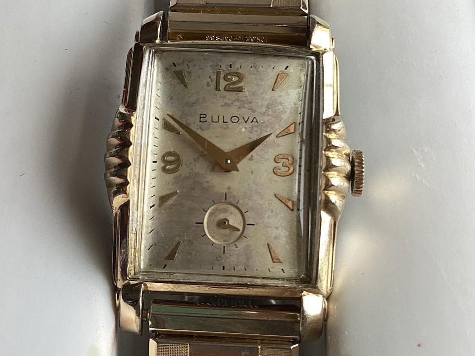 VINTAGE,Mens BULOVA Hand Wind, 1/20th 10K Yellow Gold Filled - RUNNING ...