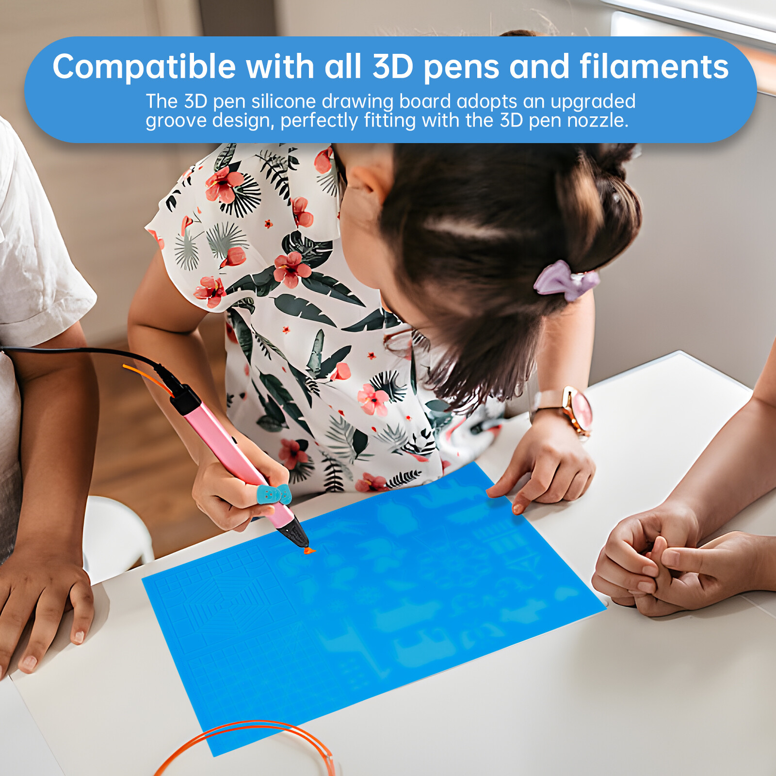 3D Pen Mat with 2 Finger Protectors Heat-Resistant 3D Pen Drawing Pad ...