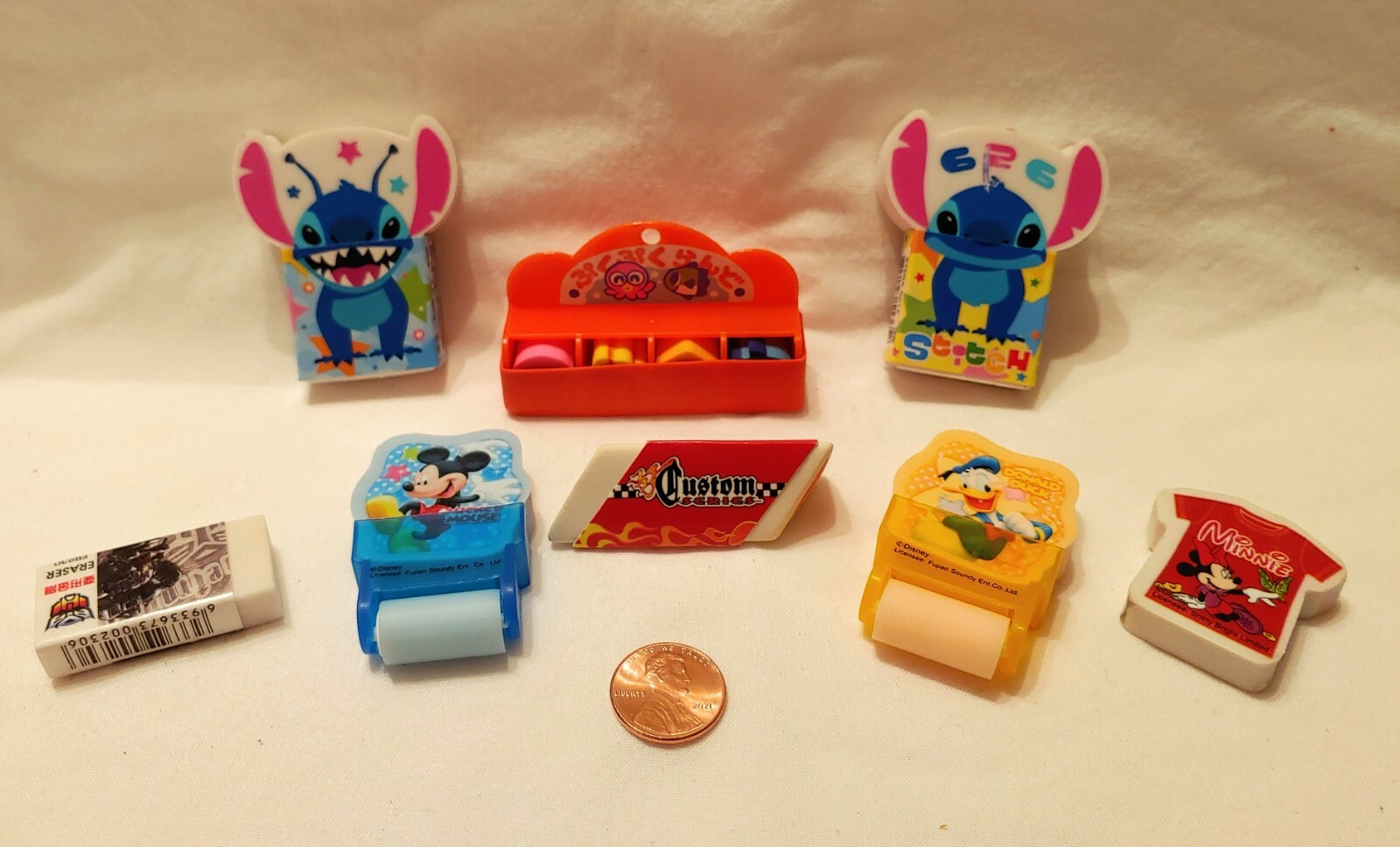 Vintage Retro Eraser Lot Of Disney And Stitch Theme Novelty Erasers 8 ...