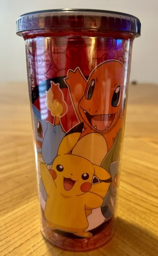 2017 Pokemon 20oz Travel Mug W/ Lid Cup Red Pokeball Background Silver ...
