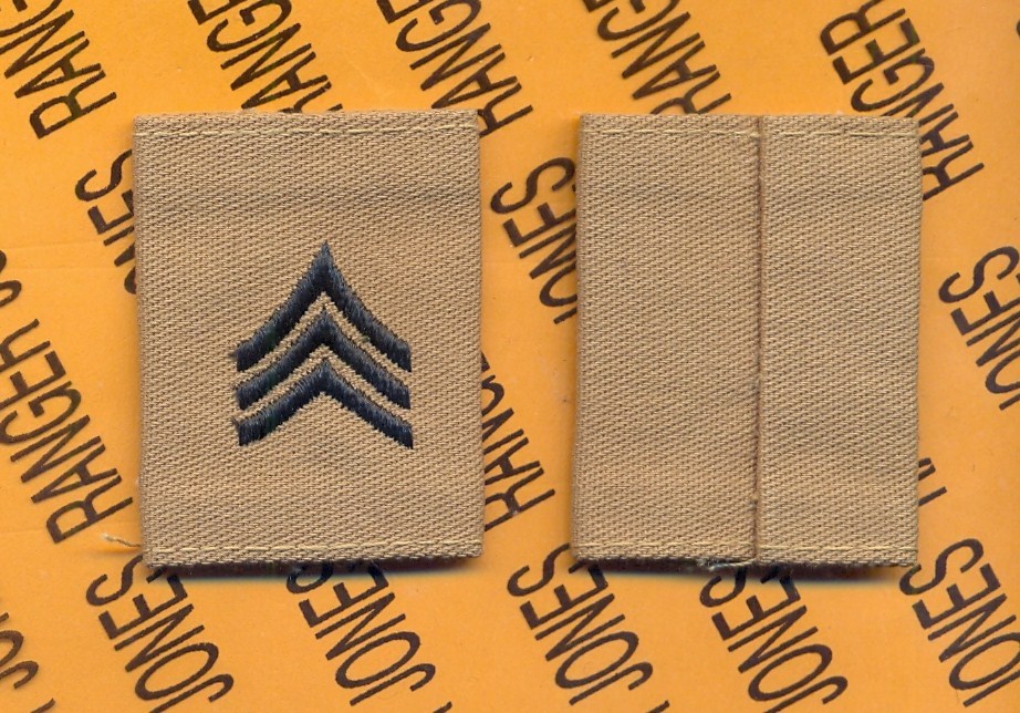 US Army Enlisted SERGEANT E-5 SGT Desert DCU slip on rank patch | eBay