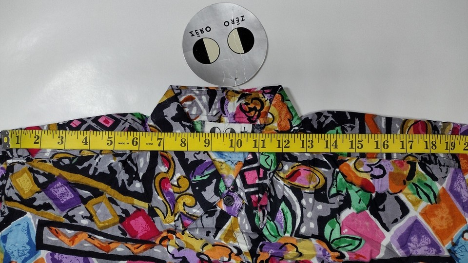 Kitsch 1980s Rayon Shirt XL Funky Tribal Boxy NEW WAVE UNISEX POP ART ...