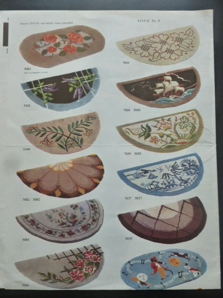 RUGS to make from stencilled canvases in Patons Turkey Rug Wool (1955 ...