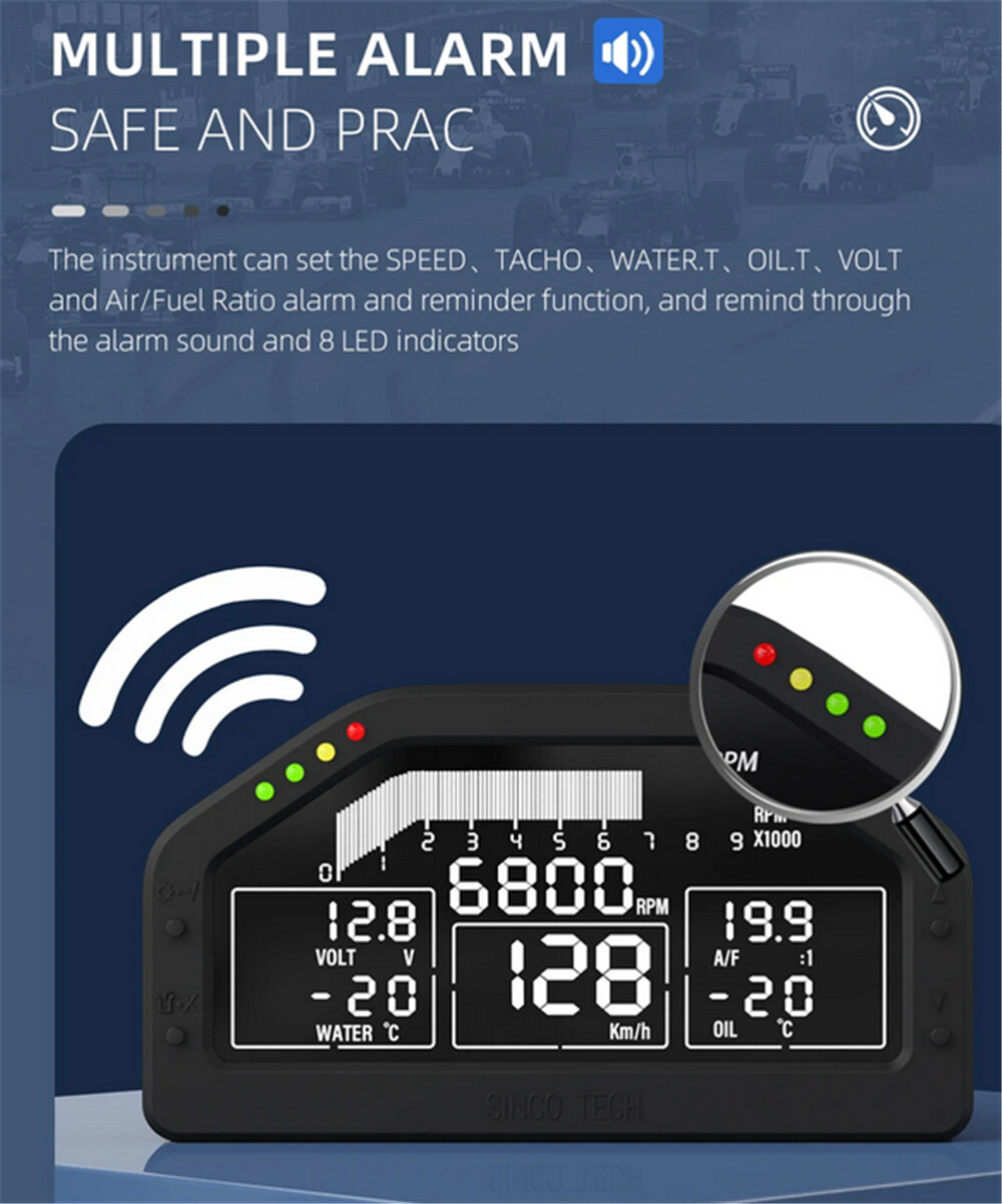6.5inch DO925 Sinco Tech Dashboard Sensor Kit Racing Display LCD Screen ...