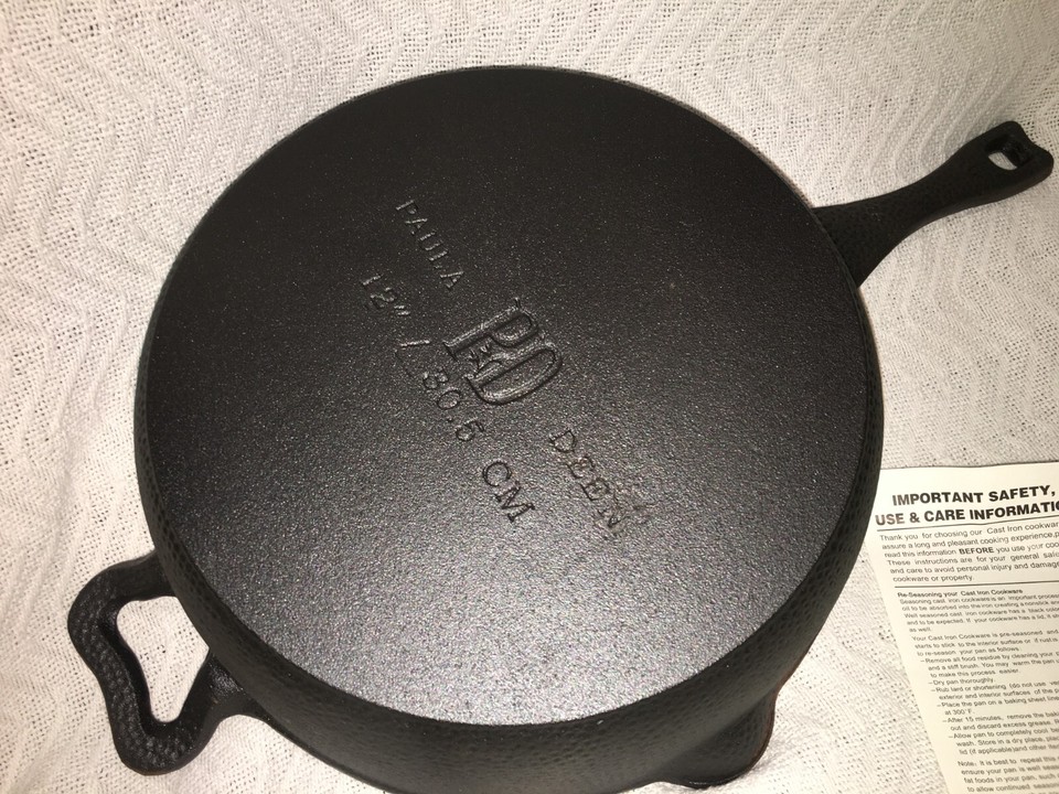 PAULA DEEN HAMMERED DEEP CAST IRON FRYING PAN SKILLET 12" Brand New in ...
