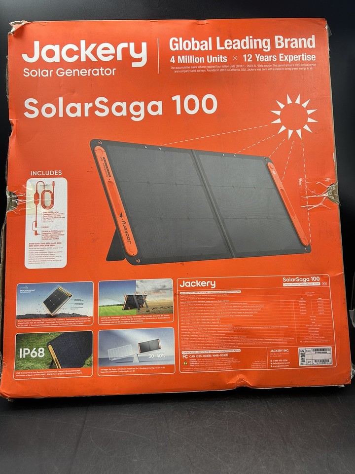 Jackery SolarSaga 100W Solar Panel Portable Foldable High Efficiency ...