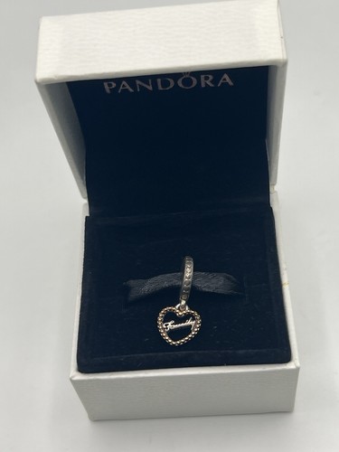 Pandora Family Script 14kt Gold & Sterling Silver Charm W/ Box | eBay