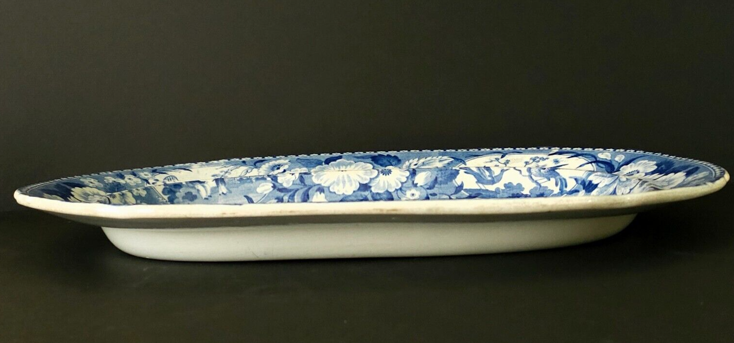 Antique STAFFORDSHIRE PEARLWARE PLATTER, Chinese Flowering Pot Pattern ...