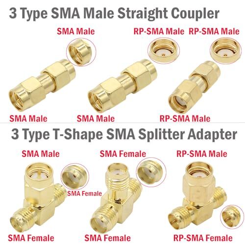 exgoofit SMA Adapter Kit, 18pcs, Gold Plated, with FPV Antennas, Ham ...