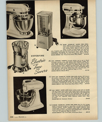 1957 PAPER AD Deluxe KitchenAid Electric Food Mixer 3 Models Kitchen ...
