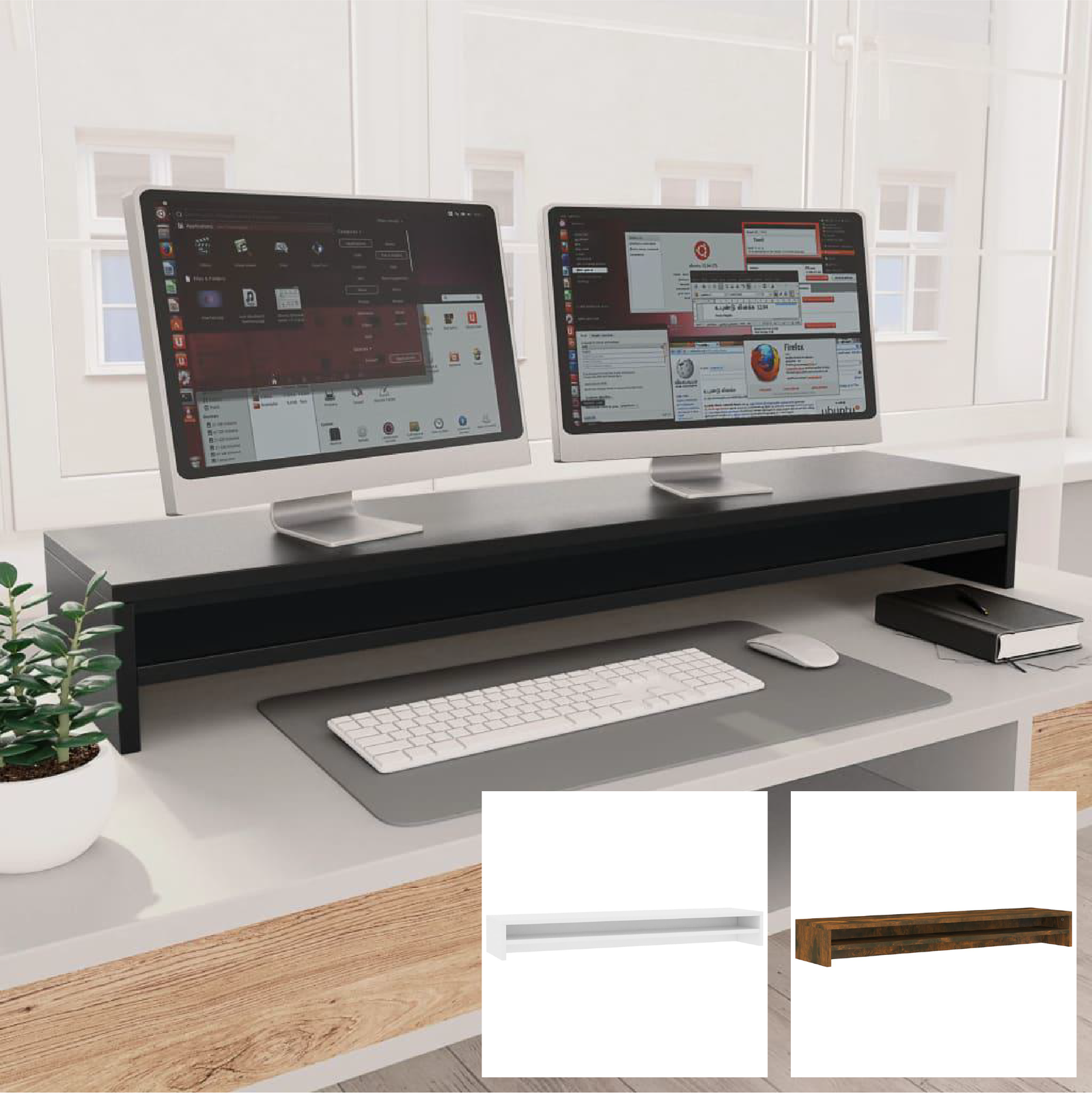 Monitor Stand Wooden Desk - Home Office Screen Riser for Computers ...