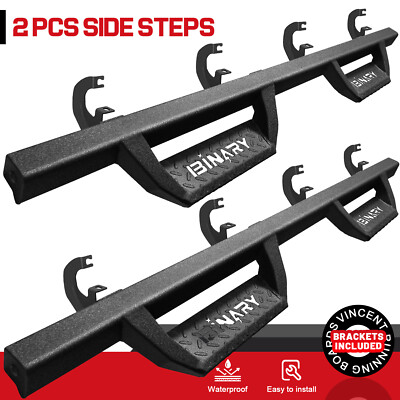 For 2019-2025 Silverado/Sierra 1500 Crew Cab BLK Running Board Drop ...