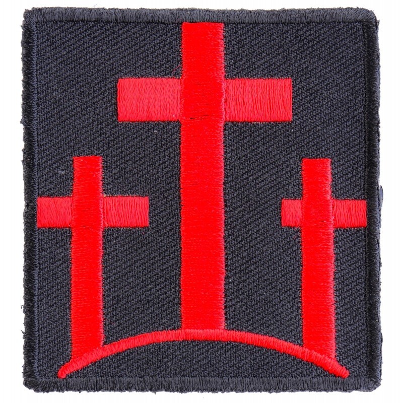 3- Crosses Red Christian Embroidered Sew on Patch Jesus 2.1/2" x 2.1/2 ...