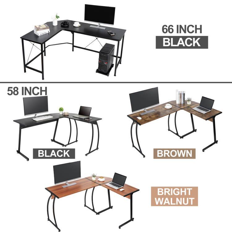L-Shape Corner Desk Computer Desk Gaming Laptop Table Office Indoor ...
