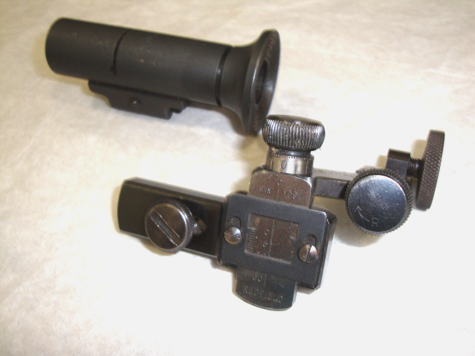 VINTAGE REDFIELD OLYMPIC MODEL FRONT GLOBE AND REAR RECEIVER SIGHT, GUN ...
