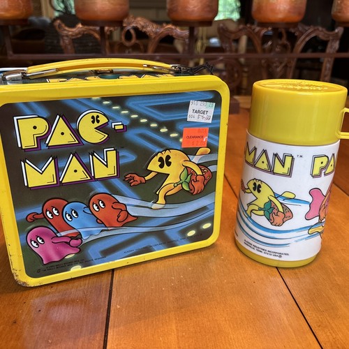 NEW 1980 Vintage PAC-MAN Pacman Metal Lunchbox w/Thermos Complete 80’s ...