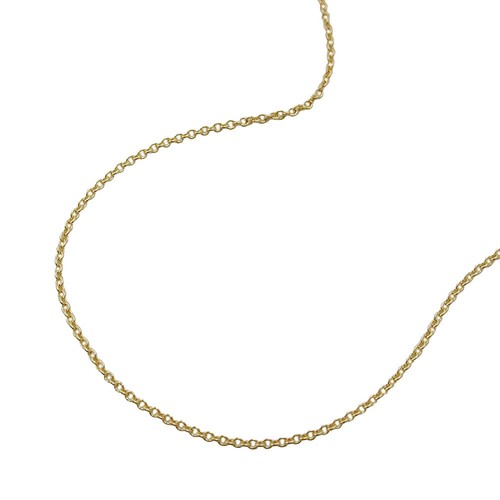 0,7mm Cadena de Ancla Collar Cadena De 375 Oro Amarillo, 38cm, Mujer ...